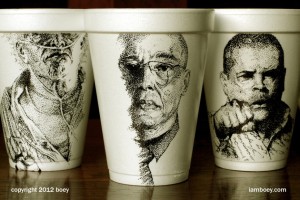 Cheeming Boey's intricate coffee cups illustrations